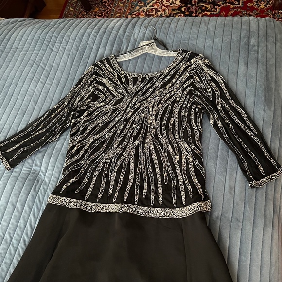 J Kara | Dresses | Jkara Black Sequin And Chiffon Evening Dress Size 6w ...